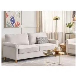 Beliani 3-Sitzer Sofa Stoff helles Beige RONNEBY