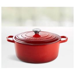 Le Creuset Signature Bräter 22 cm rund kirschrot, Emaille hell 24147260677