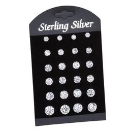 Paar Ohrstecker Vivance "925 Silber Ohrringe Set Zirkonia" Gr. ONE-SIZE, Silber 925 (Sterlingsilber), weiß (weiß, weiß) Damen