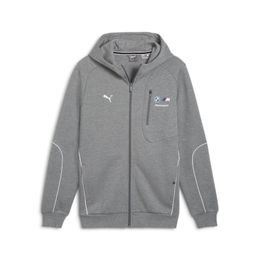 Sweatjacke Puma "BMW M Motorsport mit Kapuze Herren" Gr. L, grau (medium gray heather) Herren Sweatjacken