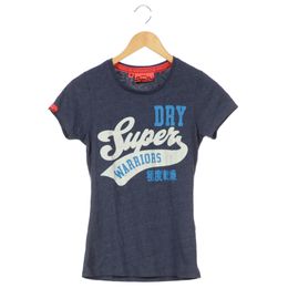 Superdry Damen Poloshirt, blau, Gr. 36