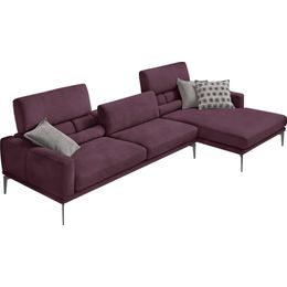Ecksofa Egoitaliano, B:277cm H:95cm T:157cm, lila, Wohnzimmer, Sofas, "Masu, Design trifft sensationellen Sitzkomfort", inkl. 2 Kissenrollen,