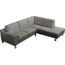 Ecksofa Egoitaliano, B:240cm H:84cm T:212cm, grau, Luxus-Micofaser Lederoptik (100% Polyester) ist ein neues technisches Gewebe mit einem visuellen