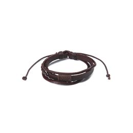 Firetti Herren Lederarmband "lässiger Stil, mehrreihig in teilweise geflochtenem Design", 24cm, Leder, braun, Leder, Armbänder