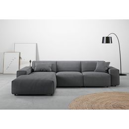 Ecksofa Andas, B:294cm H:71cm T:191cm, grau, 100% Polyester, Wohnzimmer, Sofas, "Glimminge auch in Breitcord, Feincord, Bouclé + Easy care-Bezug",