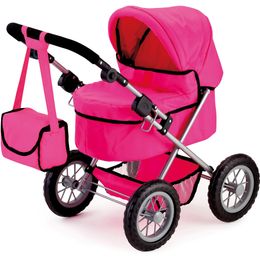 BAYER Kinder Puppenwagen "Trendy, pink", pink, Kunststoff, Metall, Stoff, B:39cm H:68cm T:68cm, Puppenwagen, mit Wickeltasche