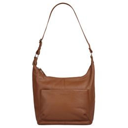 Bruno Banani Damen Shopper, braun, Leder, leicht glänzend, unifarben, Taschen, echt Leder