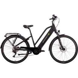 E-Bike SAXONETTE "Premium Sport (Trapez)" E-Bikes Gr. 45 cm, 28 Zoll (71,12 cm), schwarz Pedelec, Elektrofahrrad für Damen, Trekkingrad