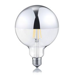 Trio LED-Lampe E27 G125 7W 2.700K dimmbar Spiegelkopf