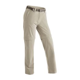 Funktionshose Maier Sports "Nata 2" Gr. 22, Kurzgrößen, braun (hellbraun) Damen Hosen Wanderhose, zipp-off Outdoor-Hose, 3 Taschen, Regular Fit