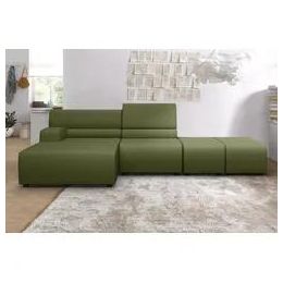 Ecksofa Egoitaliano "Babouche, Designsofa mit außergewöhnlichem Sitzkomfort zum Wohlfühlen" Sofas Gr. B/T: 384cm x 98cm, Luxus-Microfaser BLUSH, Recamiere links, grün (kiwi)