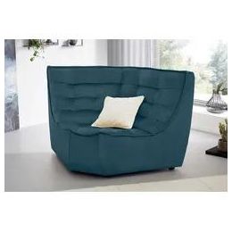 Ecksofa Calia italia "Banjo,, Eckelement, tolles Design und hoher Sitzkomfort frei stellbar" Sofas Gr. B/H/T: 115cm x 88cm x 115cm, Luxus-Microfaser, blau (blu) oder als Modulsofa mit den passenden Erweiterungselementen nutzbar