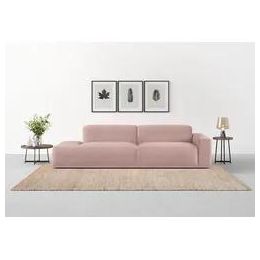 Big-Sofa Trendmanufaktur "Braga, mit hochwertigem Kaltschaum, Megasofa, in Cord erhältlich" Sofas Gr. B/H/T: 277 cm x 72 cm x 107 cm, Struktur fein JOIZ, Recamiere links, lila (flieder) modernes Big-Sofa, Couch mit hohem Sitzkomfort, 27772107 cm (BHT)