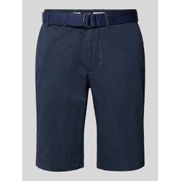 Christian Berg Slim Fit Chino-Shorts mit Gürtel