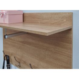 Wohnling Wandgarderobe Sonoma Eiche 90x60x29,5 cm