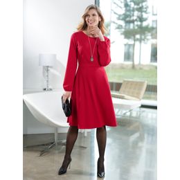 WITT Damen Jerseykleid mit elastischen B&uuml;ndchen, rot, Gr&ouml;&szlig;e 46