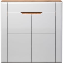 Kommode Inosign "Graz" Sideboards Gr. B/H/T: 91cm x 94cm x 38cm,, weiß (eiche, weiß) Maße (BHT in cm): (919438) - Farbe Weiß Hochglanz und Eiche