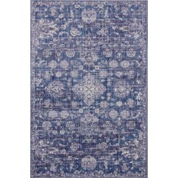 Outdoorteppich NOURISTAN "Alexandria" Teppiche Gr. B/L: 230 cm x 340 cm, 3 mm, 1 St., blau Faltbar, Waschbar, In-& Outdoor Wetterfest, Balkon, Wohnzimmer, Orient