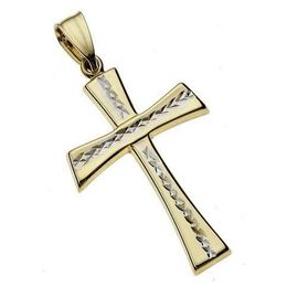 Kreuz-Anhänger Firetti "Schmuck Geschenk Gold 333 Halsschmuck Anhänger für Halskette Kreuz" Schmuckanhänger Gr. Gelbgold 333, 1,02 g, goldfarben (gelbgoldfarben, weißgoldfarben) Damen