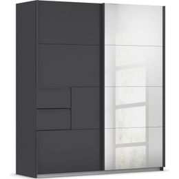 Schwebetürenschrank Rauch "Kleiderschrank Schrank Garderobe Wäscheschrank LUZIA in 2 Breiten" Schränke Gr. B/H/T: 181 cm x 210 cm x 62 cm, 2 St., grau (graumetallic) mit 2 Schubladen Spiegel in modernen Dekor-Farben MADE IN GERMANY