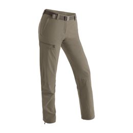 Funktionshose Maier Sports "Inara slim" Gr. 17, Kurzgrößen, beige (dunkelbeige) Damen Hosen Herren Wanderhose, atmungsaktive Outdoor-Hose, 4 Taschen, Slim Fit