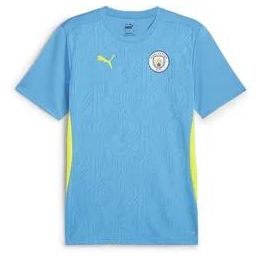 Trainingsshirt Puma "Manchester City Trainingstrikot Herren" Gr. M, blau (magic blau gelb glow), Herren, Obermaterial: 100% Polyester; Einsatz: 100% Polyester, colorblocking, Shirts