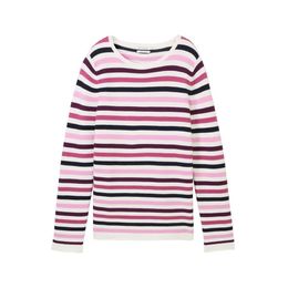 Tom Tailor Pullover Damen Gr&ouml;&szlig;e L pflaume / beere / rosa / wei&szlig;