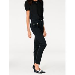 Heine Damen Hose, Schwarz, Gr. 42, R&ouml;hrenhosen, Material: Baumwolle