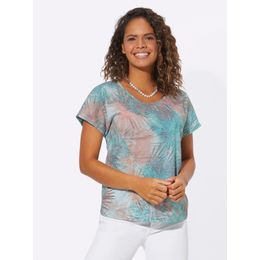 Heine Damen Rundhalsshirt, Blau, Gr. 36, T-Shirts, Material: Baumwolle