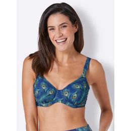 feel good Damen Bikini-Oberteil, royalblau-blaugr&uuml;n-bedruckt, Gr&ouml;&szlig;e 40B