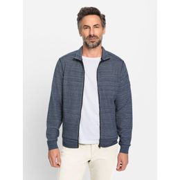 Marco Donati Herren Sweatjacke, dunkelblau-hellgrau-meliert, Größe 44/46