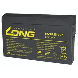 KUNG LONG Blei-Akkumulator Standby, WP2-12, 12 V-, 2 Ah, Faston 4,8 mm