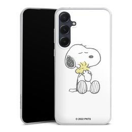 DeinDesign Galaxy A55 5G Handy Slim Case Silikon Handyh&uuml;lle transparent H&uuml;lle extra d&uuml;nn Snoopy Love Peanuts Silikon Slim Case