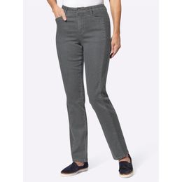 WITT Damen Jeans mit bestickter Seitennaht, stone-grey-denim, Gr&ouml;&szlig;e 38