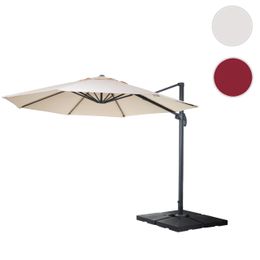 Mendler Gastronomie-Ampelschirm HWC-A96, Sonnenschirm, rund Ř 4m Polyester Alu/Stahl 27kg ~ Variantenangebot 138559+35661+122472