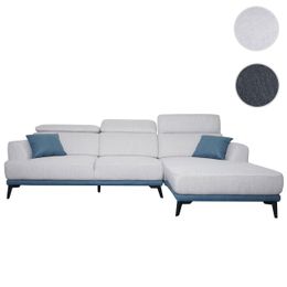 Mendler Sofa HWC-G44, Couch Ecksofa L-Form 3-Sitzer, Liegefläche Nosagfederung Taschenfederkern verstellbar 71519+71520