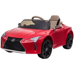 HOMCOM Kinderauto von Lexus Kinderfahrzeug Elektroauto mit MP3 Musik Rot