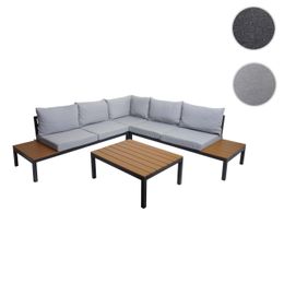 Mendler Garten Garnitur HWC-H54b, Garnitur Sitzgruppe Garten-/Lounge-Set Sofa, Olefin Holzoptik Alu ~ Varian 82138