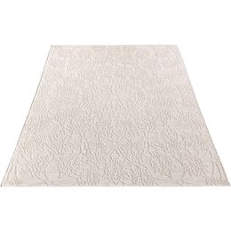 Teppich Paco Home "Rimini 411" Teppiche Gr. B/L: 240 cm x 340 cm, 4 mm, 1 St., beige (creme) Flachgewebe, Uni Farben, Hoch-Tief Effekt, In- und Outdoor geeignet