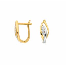 Adelia´s Paar Creolen ADELIA´S "Damen Goldschmuck" Ohrringe Gr. Damen, Gelbgold 333, goldfarben (gold) Damen mit Zirkonia Goldschmuck für