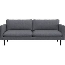 3,5-Sitzer FLEXLUX "Bolzano, Megasofa, aktuelles Design", blau (navy blau), B:207cm H:61cm T:90cm, 62% Polyester, 17% Cotton, 14% Viscose, 7% Linen, Sofas, sehr bequem durch Kaltschaum, im Sitz, lose Sitz -& R&uuml;ckenkissen