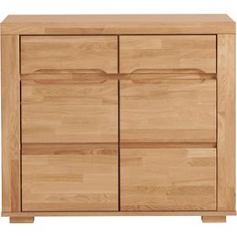 Kommode Home Affaire "Denis" Sideboards Gr. B/H/T: 98,5 cm x 85 cm x 40 cm, Holzwerkstoff eichefarben (Korpus) / Massivholz Eiche (Front), braun (eiche teilmassiv) Breite 98,5 cm