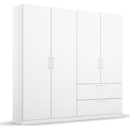 Drehtürenschrank Rauch "Kleiderschrank Schrank Garderobe Wäscheschrank CHALLENGER" Schränke Gr. B/H/T: 181,0 cm x 210,0 cm x 54,0 cm, 4 St., weiß (alpinweiß) mit Spiegeltüren und geräumigen Schubladen MADE IN GERMANY