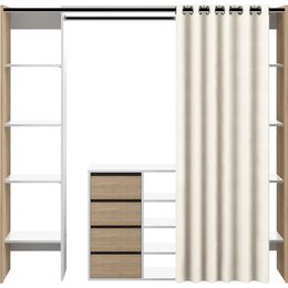 Kleiderschrank TemaHome "TOM" Schränke Gr. B/H/T: 112 cm x 182 cm x 50 cm, beige (ecru) ausziehbar auf 185,3 cm