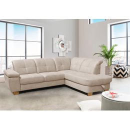 Ecksofa Alina "Karima", beige (beige gdu 1), B:277cm H:98cm T:219cm, Microfaser GDU (100% Polyester), Sofas, Ecksofa, inkl. R&uuml;ckenlehnenverstellung, wahlweise mit Bettfunktion und Stauraum