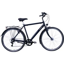 Cityrad HAWK Bikes "CityTrek Easy Blue Gent" Fahrräder Gr. 55cm, 28 Zoll (71,12cm), blau (dunkelblau + dunkelblau) für Damen und Herren, Kettenschaltung