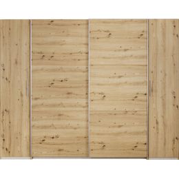 Schwebetürenschrank Rauch "Kleiderschrank Drehtürenschrank Schrank Garderobe KRONACH TOPSELLER" Schränke Gr. B/H/T: 268cm x 210cm x 59cm, 4 St., braun (eiche artisan) mit Dreh- und Schwebetüren vielen Einlegeböden MADE IN GERMANY