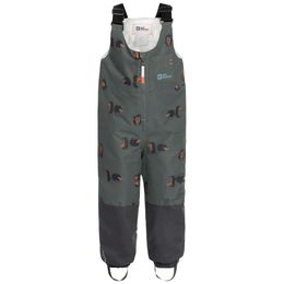 Outdoorhose Jack Wolfskin "GLEELY 2L INS PRINT BIB K" Gr. 128, Normalgrößen, grün (slate, green, allover) Kinder Hosen