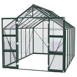 Gewächshaus Vitavia "Domus 9900" Gewächshäuser Gr. B/H/T: 257cm x 253,9cm x 387cm, grün (smaragdgrün) Doppelschwingtüren und bodentiefer Türschwelle, 3 mm Sicherheitsglas