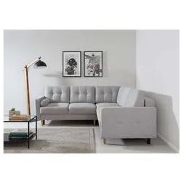 Ecksofa Home Affaire "AMREI" Sofas Gr. B/H/T: 242cm x 92cm x 242cm, Luxus-Microfaser weich, gleichschenklig, Bonell, Polyurethanschaum, grau L-Form gleichschenklig